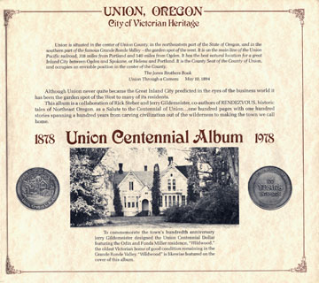 Union Oregon Centennial Album - Commemorative Dollar design and ...